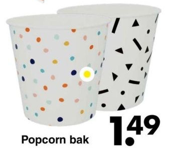Popcorn bak aanbieding bij Wibra