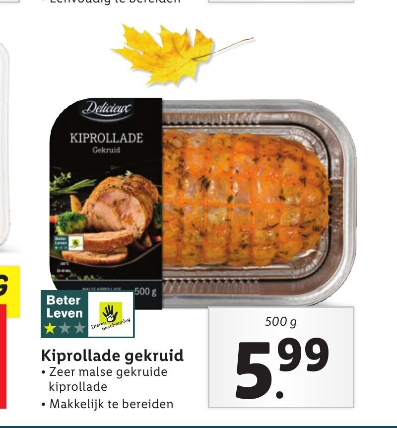Kiprollade gekruid 500 g aanbieding bij Lidl