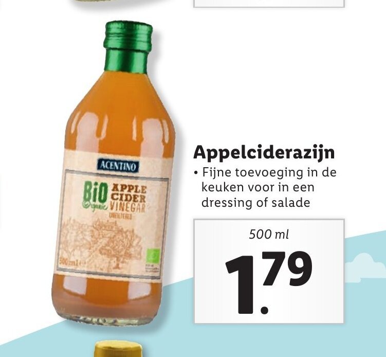 Acentino Appelciderazijn 500 ml aanbieding bij Lidl