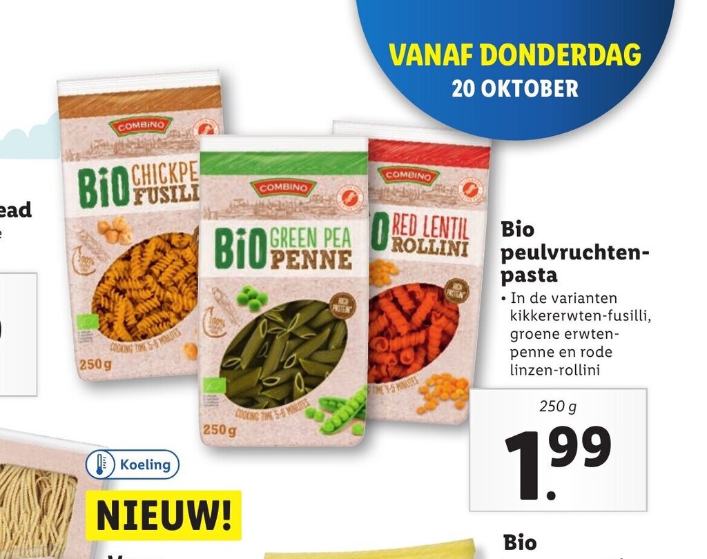 Combino bio peulvruchten-pasta 250 g aanbieding bij Lidl