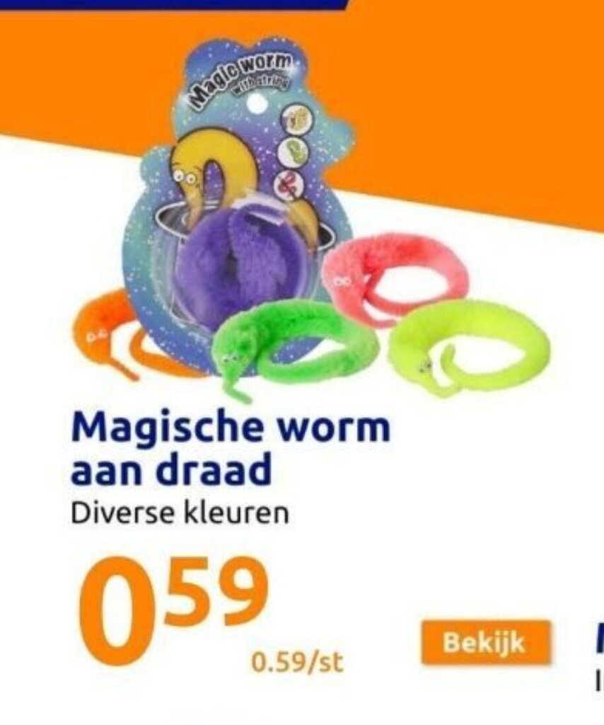 Magische worm aan draad aanbieding bij Action