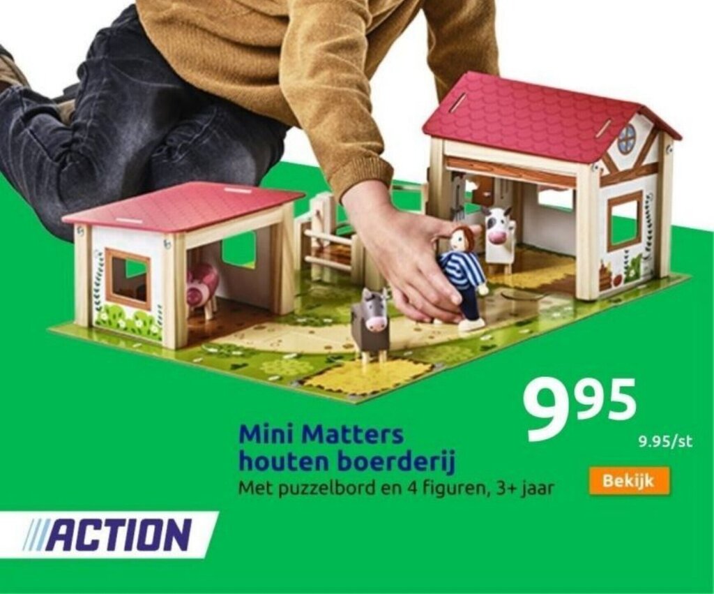 Mini Matters houten boerderij aanbieding bij Action