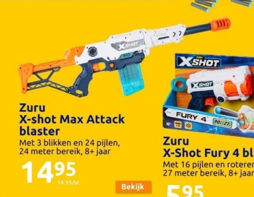 Zuru X-shot Max Attack blaster aanbieding bij Action