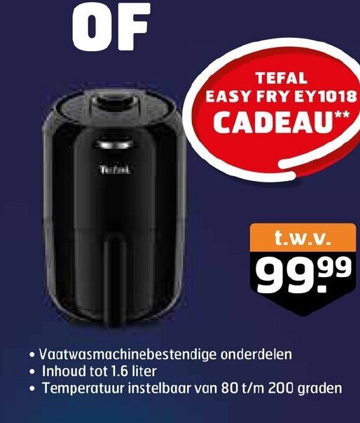 Tefal Easy Fry EY1018 aanbieding bij Trekpleister