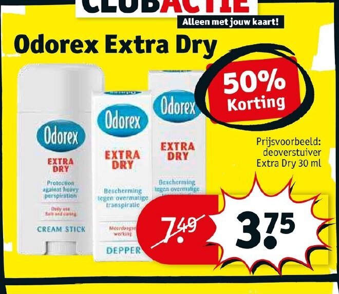 Odorex extra dry aanbieding bij Kruidvat