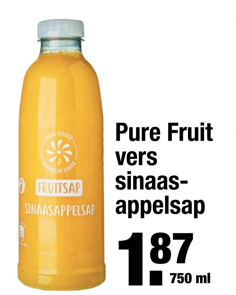 Pure Fruit vers sinaas- appelsap aanbieding bij ALDI