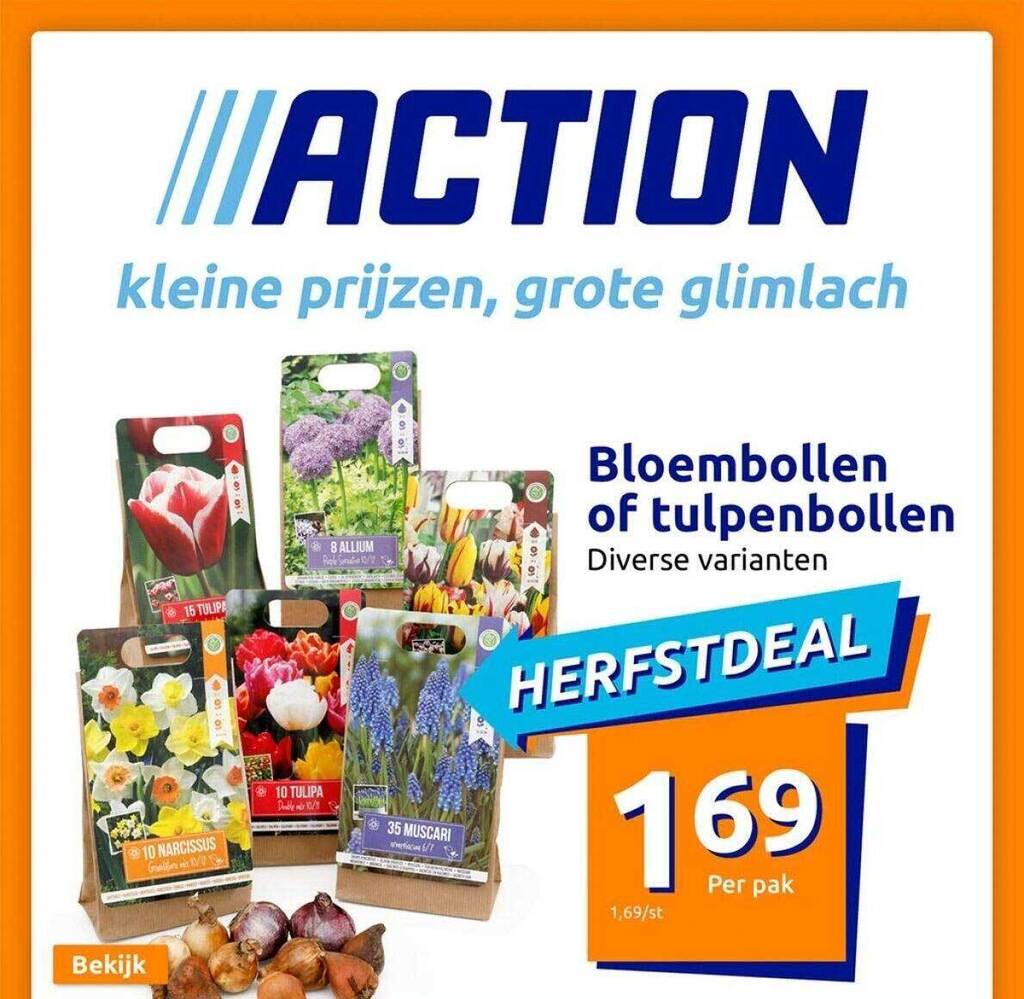 Bloembollen of tulpenbollen aanbieding bij Action
