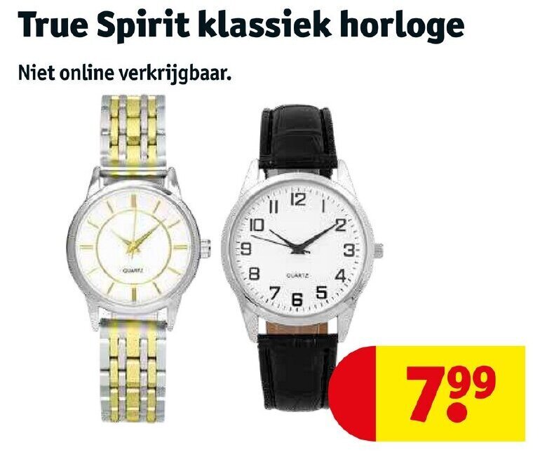 True spirit klassiek horloge aanbieding bij Kruidvat