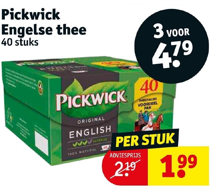 Pickwick engels thee 40 stuks aanbieding bij Kruidvat