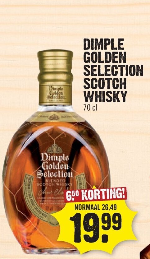 Dimple Golden Selection scotch whisky 70 cl aanbieding bij Dirk