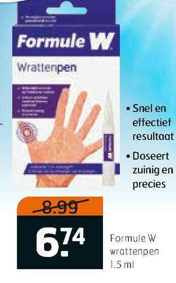 Formule w wrattenpen 1.5 Ml aanbieding bij Trekpleister