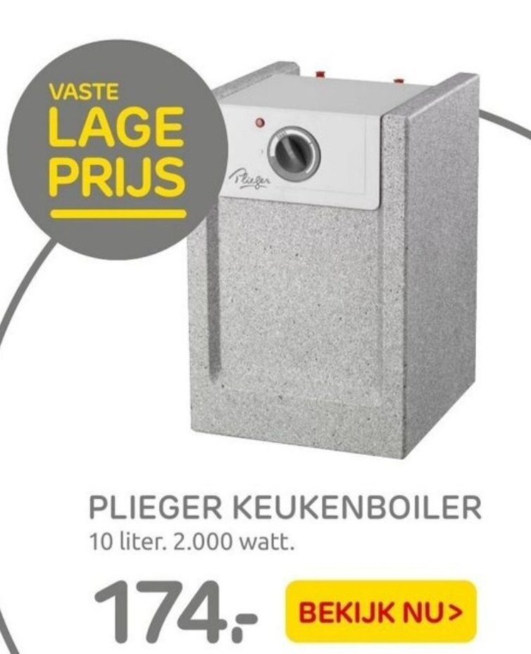 Plieger keukenboiler 10 liter aanbieding bij Praxis