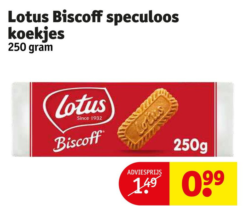 Lotus biscoff speculoos koekjes aanbieding bij Kruidvat