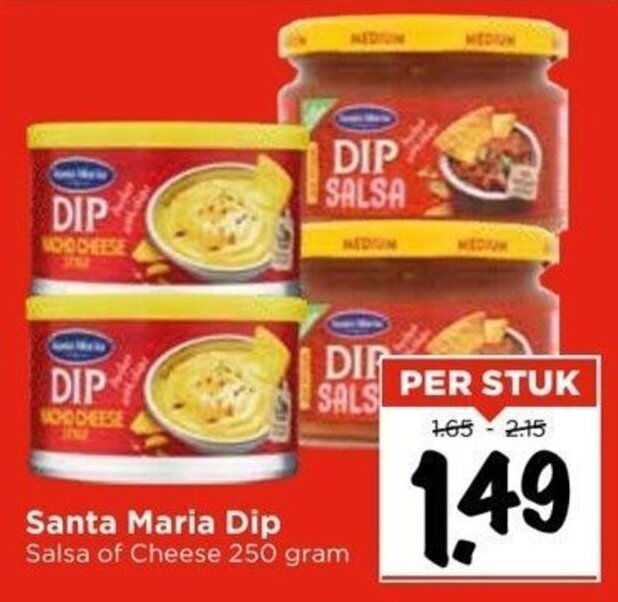 Santa maria dip 250g aanbieding bij Vomar