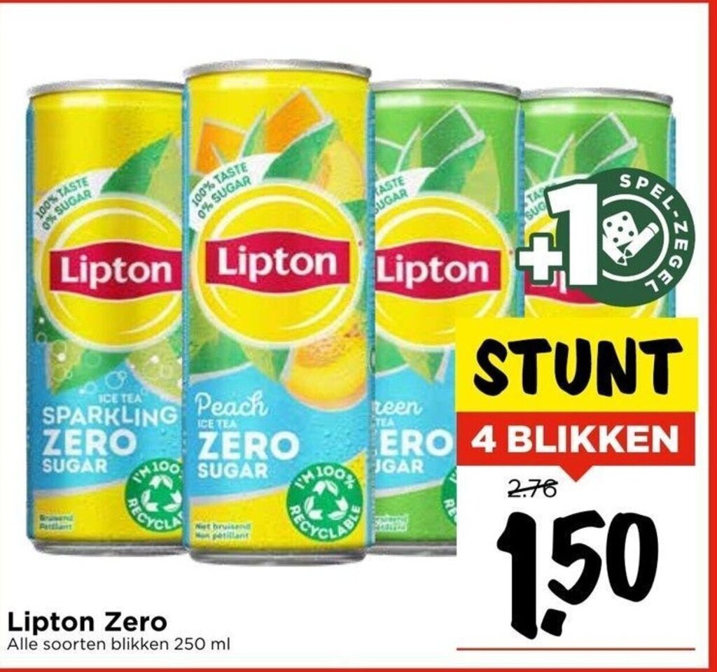 Lipton zero 250ml aanbieding bij Vomar Voordeelmarkt