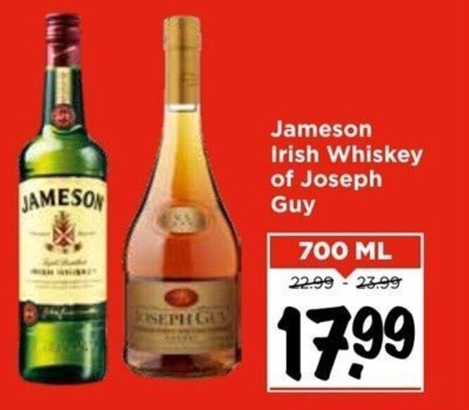 Jameson irish whiskey of joseph guy 700ml aanbieding bij Vomar ...