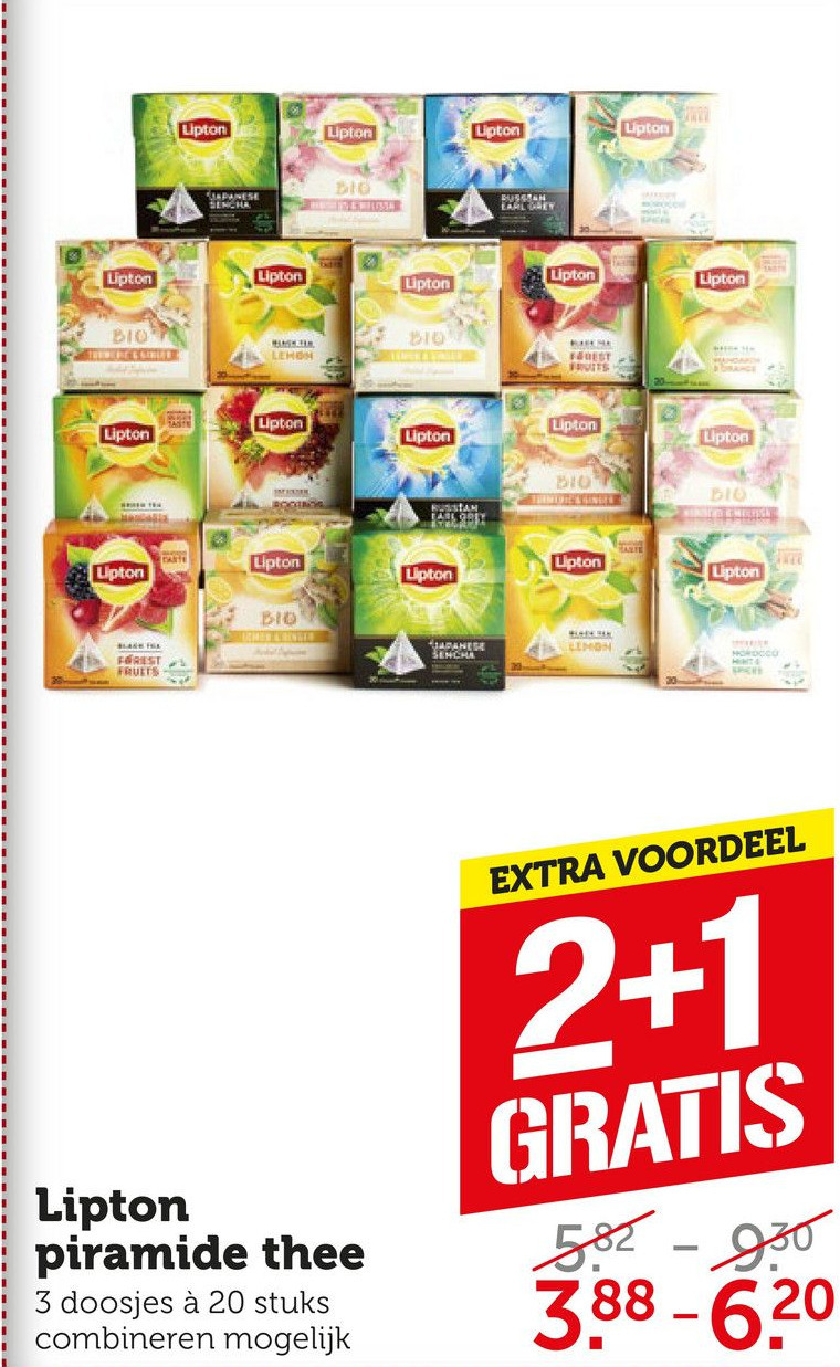 Lipton piramide thee aanbieding bij Coop