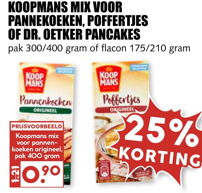 Koopmans mix voor pannekoeken, poffertjes of dr oftker pancakes ...