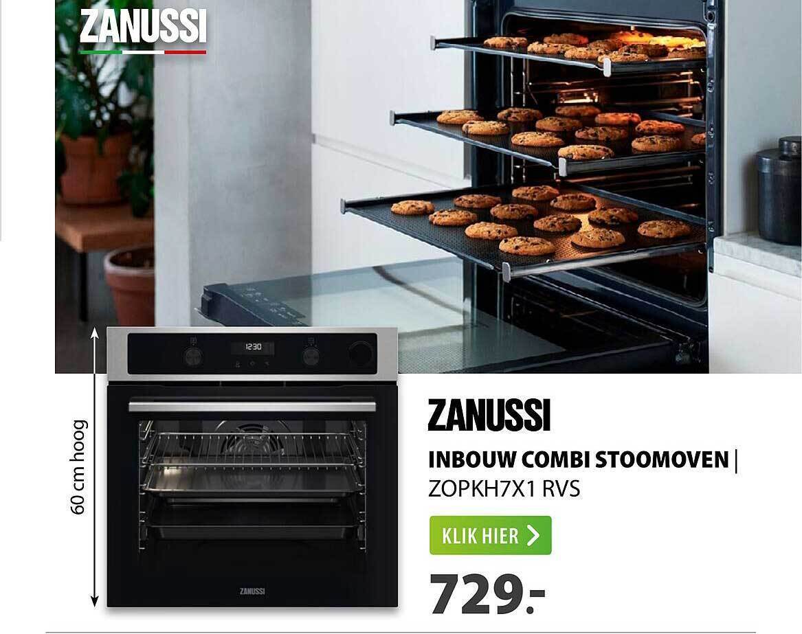 Zanussi inbouw combi stoomoven | zopkh7x1 rvs aanbieding bij Expert