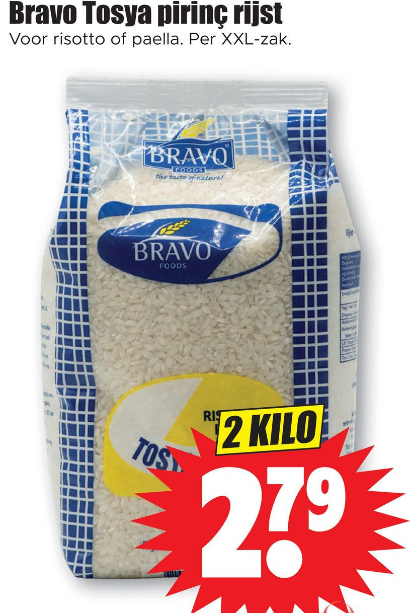 Bravo tosya pirinç rijst aanbieding bij Dirk