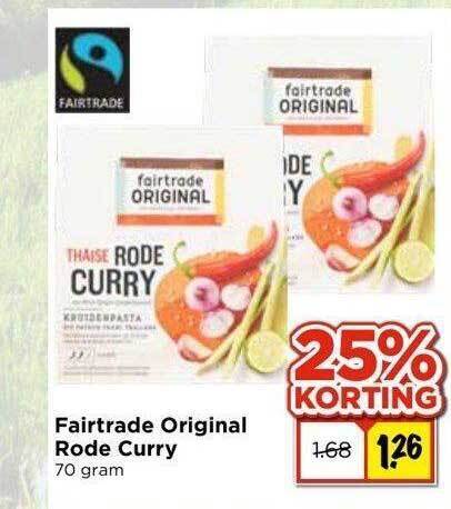 Fairtrade original rode curry aanbieding bij Vomar Voordeelmarkt