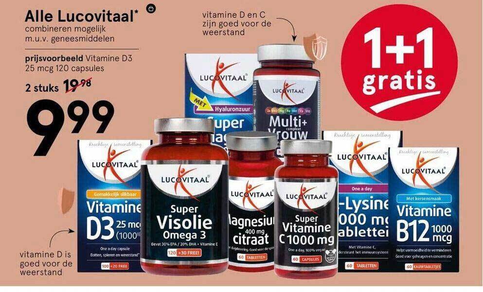 Alle lucovitaal 1+1 gratis aanbieding bij Etos