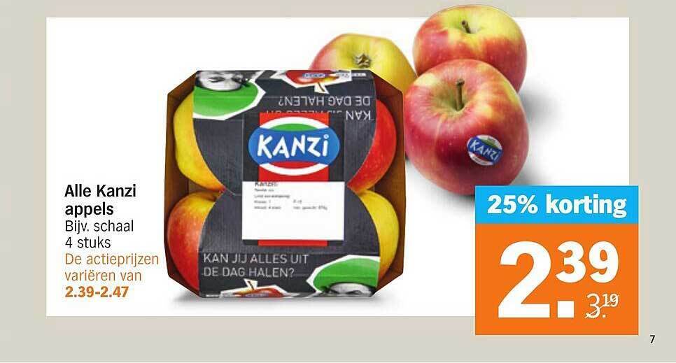 Alle kanzi appels 25% korting aanbieding bij Albert Heijn