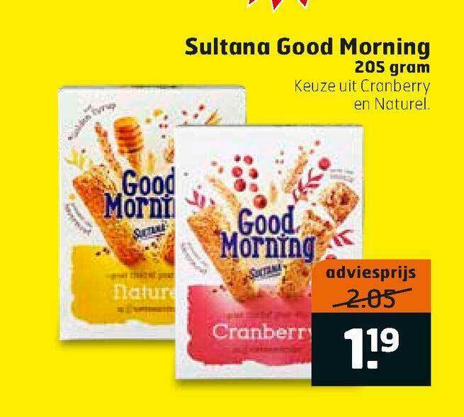 Sultana Good Morning 205 Gram aanbieding bij Trekpleister