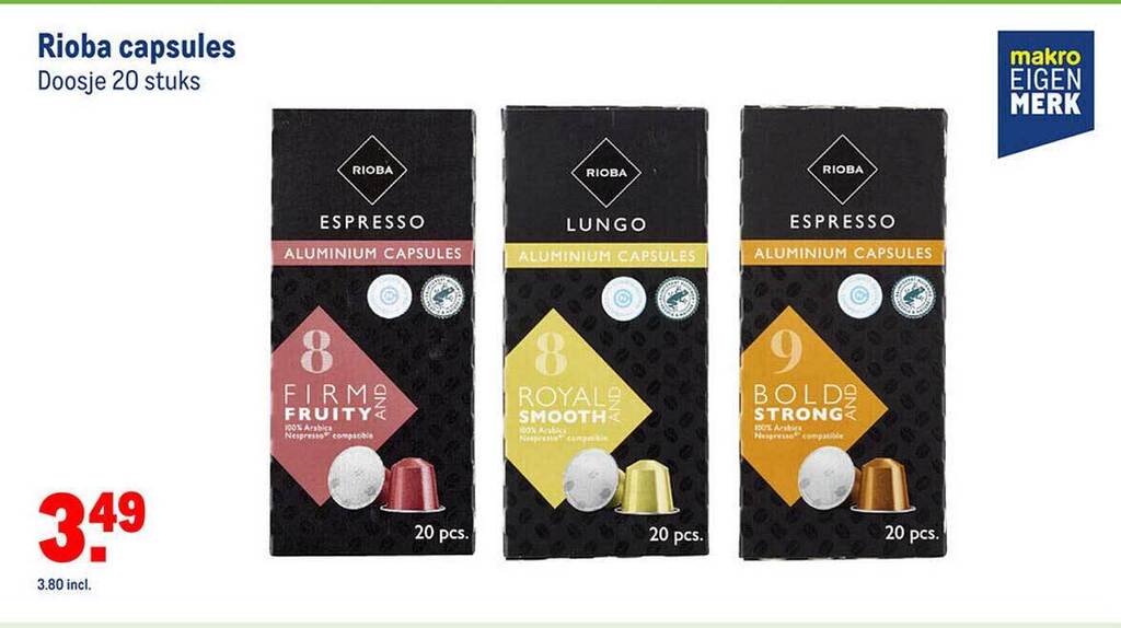 Rioba capsules aanbieding bij Makro