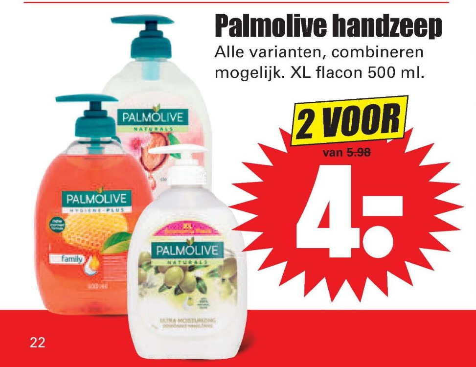 Palmolive handzeep 500 ml aanbieding bij Dirk