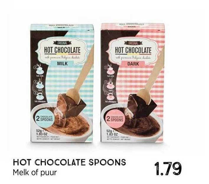 Hot chocolate spoons melk of puur aanbieding bij Xenos