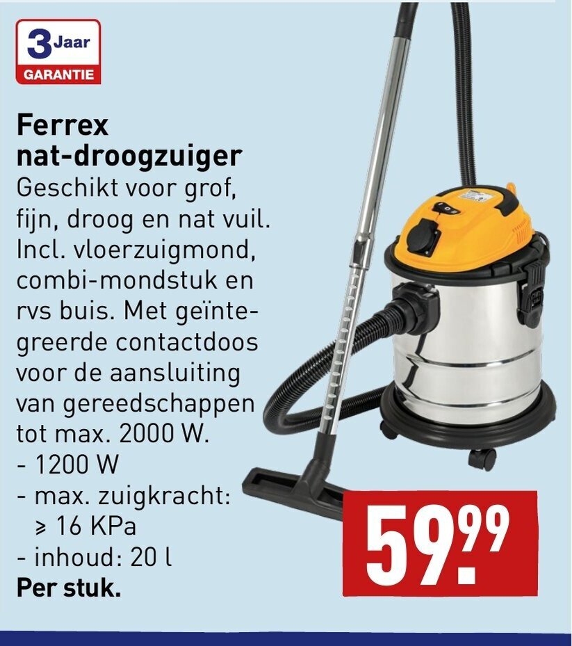 Ferrex nat-droogzuiger aanbieding bij ALDI