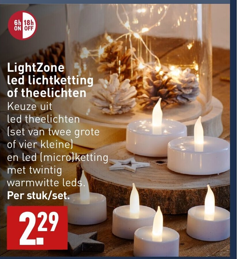 Lightzone led lichtketting of theelichten aanbieding bij ALDI