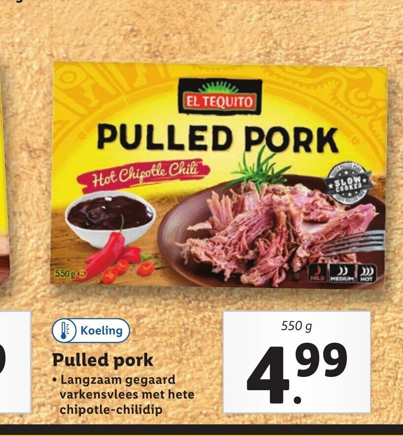 Pulled pork 550 g aanbieding bij Lidl