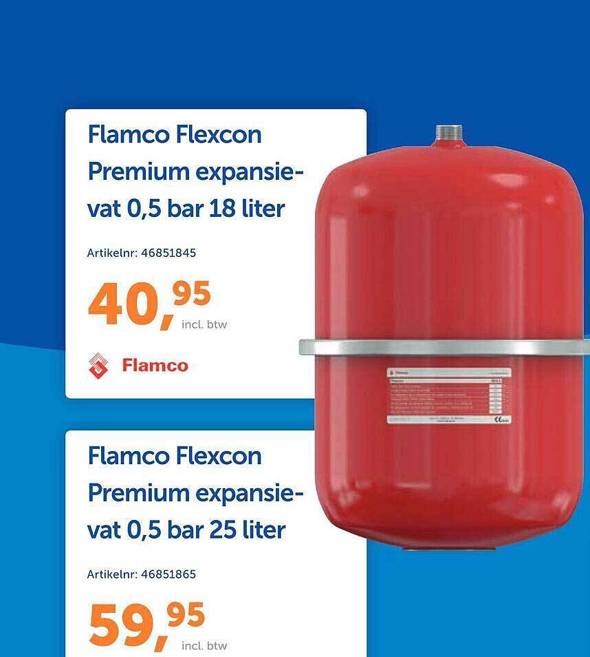 Flamco flexcon premium expansievat 0,5 bar 18 liter of flamco flexcon premium expansievat 0,5 ...