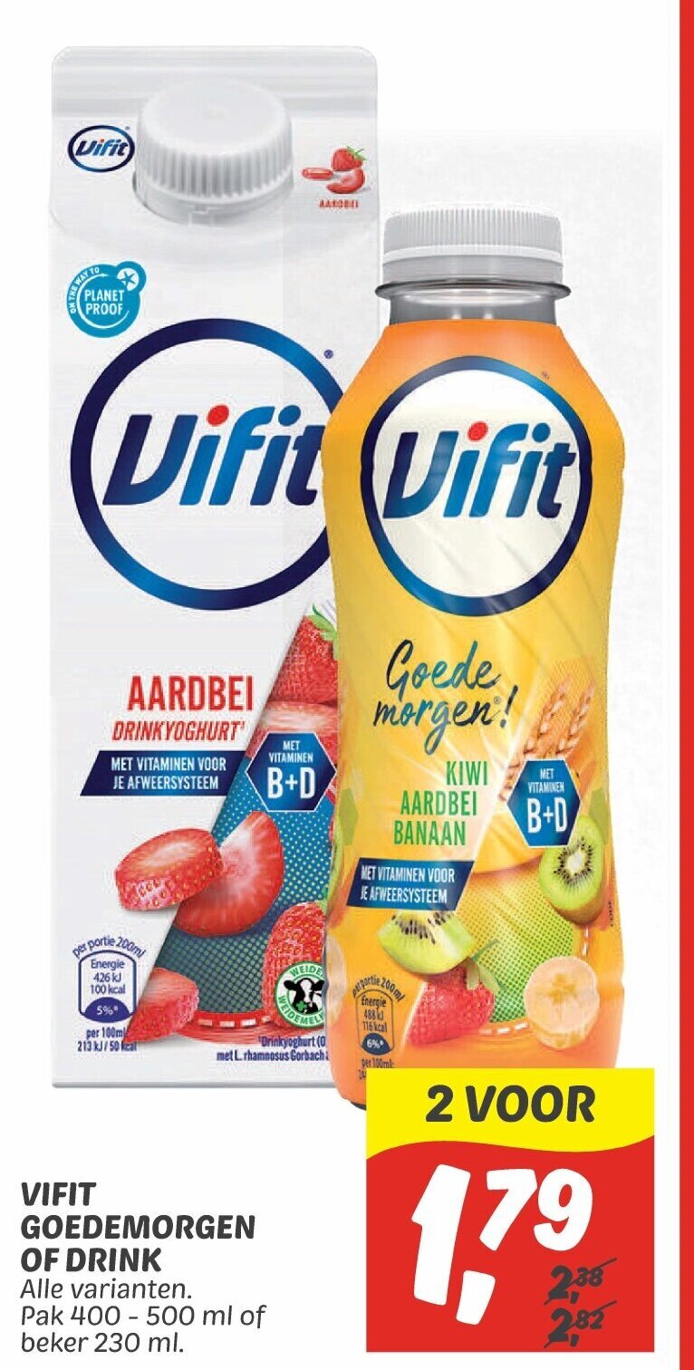 Vifit Goedemorgen Of Drink pak 400-500 ml of beker 230 ml aanbieding ...