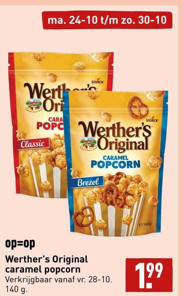 Werther's original caramel popcorn aanbieding bij ALDI