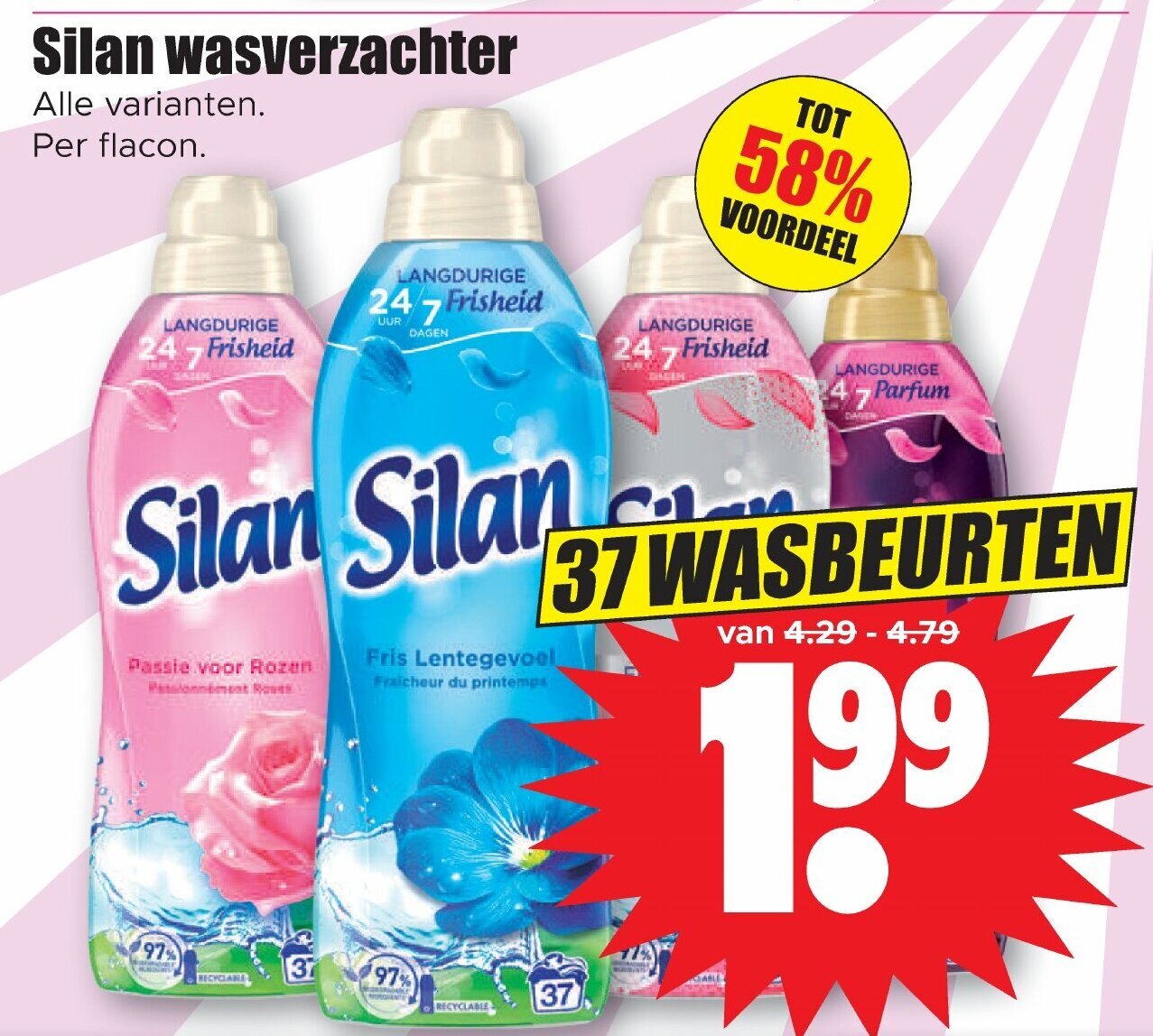 Silan Wasverzachter Alle Varianten aanbieding bij Dirk