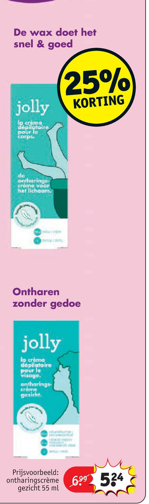 Ontharingscrème gezicht 55 ml aanbieding bij Kruidvat