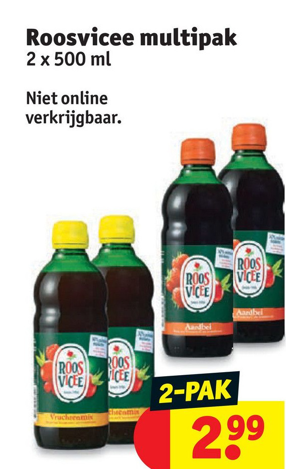 Roosvicee multipak 2 x 500 ml aanbieding bij Kruidvat