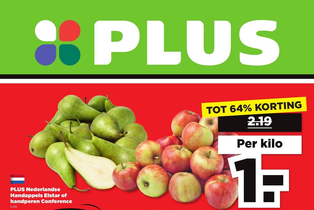 Nederlandse Handappels Elstar of handperen Conference aanbieding bij PLUS