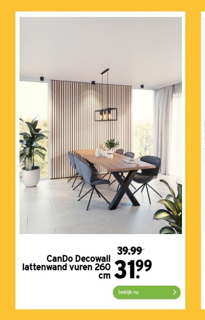 CanDo Decowall lattenwand vuren 260 cm aanbieding bij GAMMA