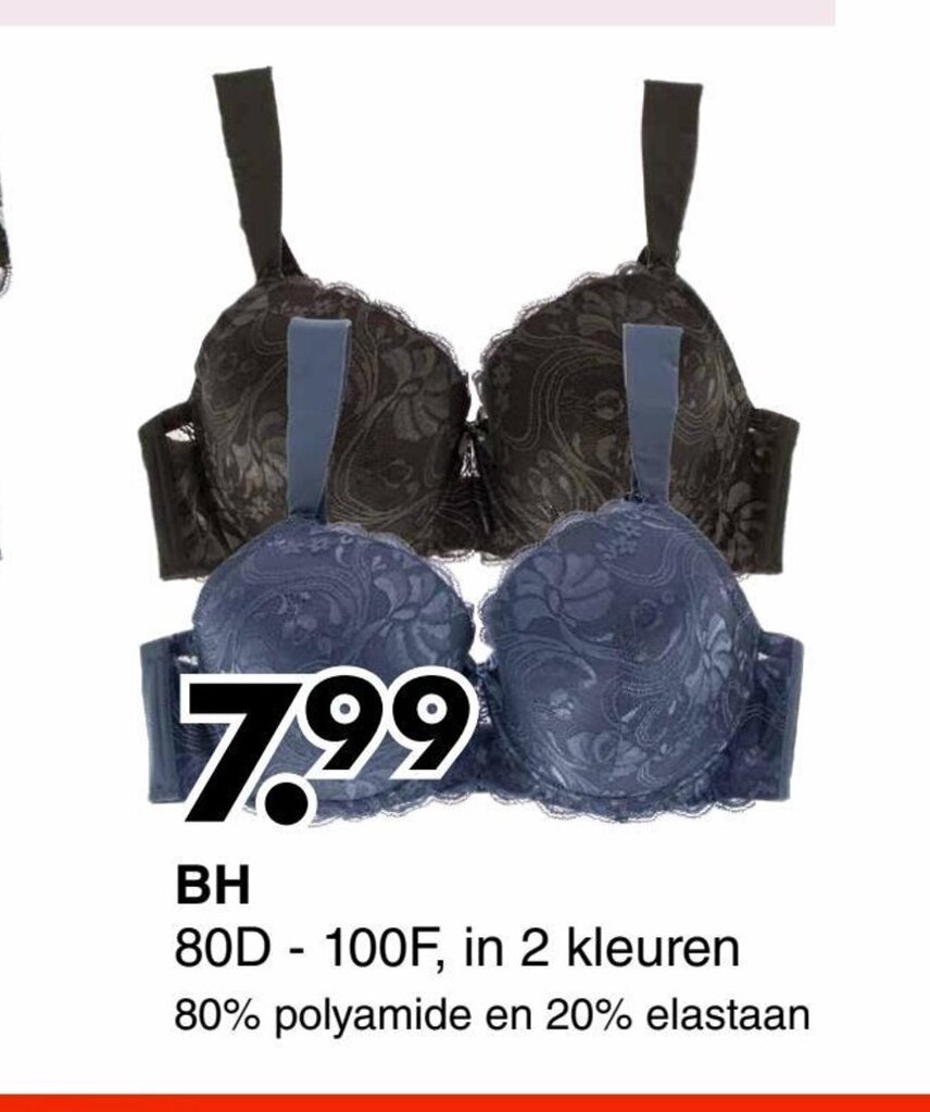 BH 80D- 100F, in 2 kleuren aanbieding bij Wibra