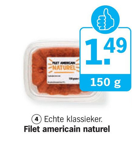 Filet americain naturel 150g aanbieding bij Albert Heijn