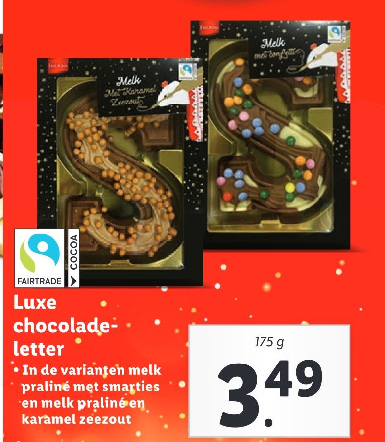 Luxe chocoladeletter aanbieding bij Lidl
