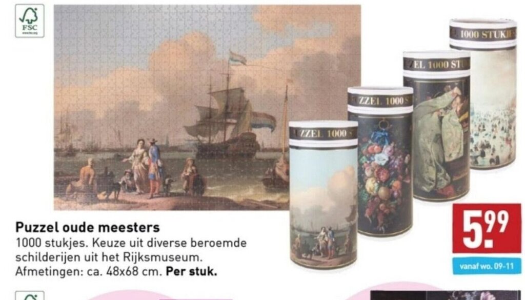 Puzzel oude meesters aanbieding bij ALDI
