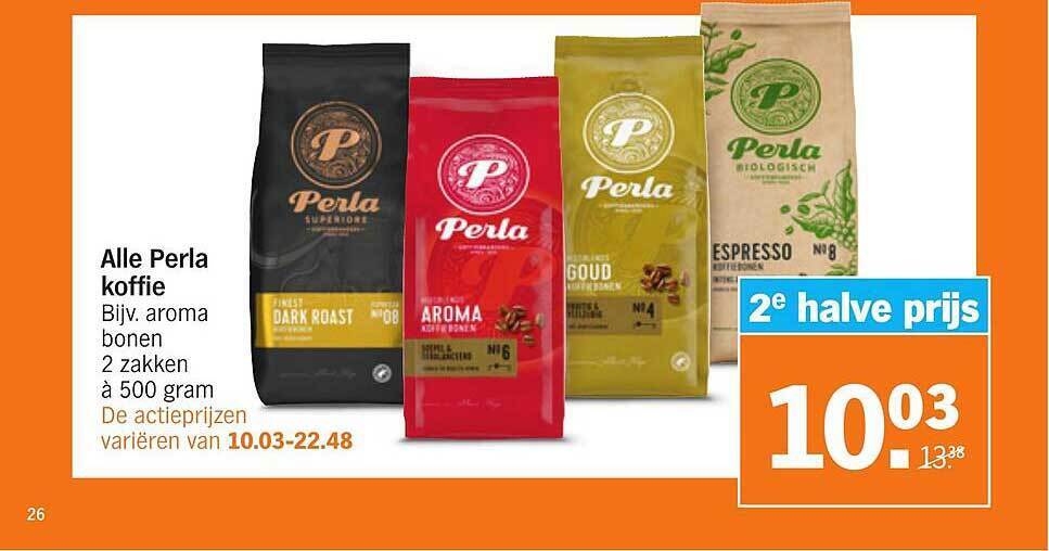 Alle perla koffie aanbieding bij Albert Heijn