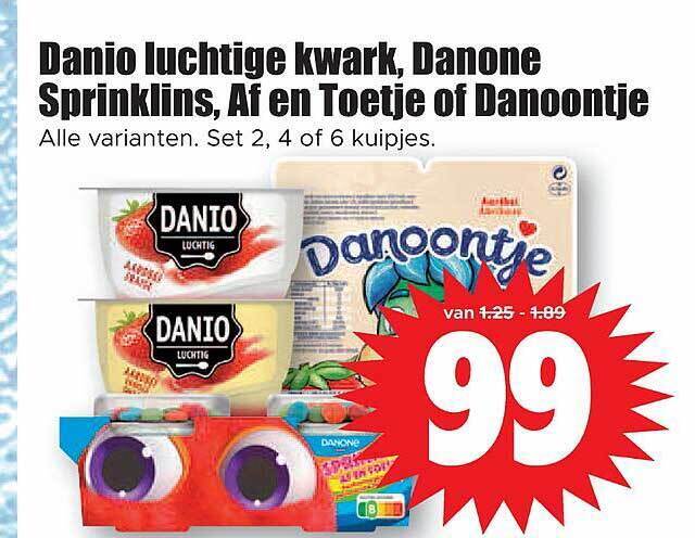 Danio luchtige kwark, danone sprinklins, af en toetje of danoontje ...