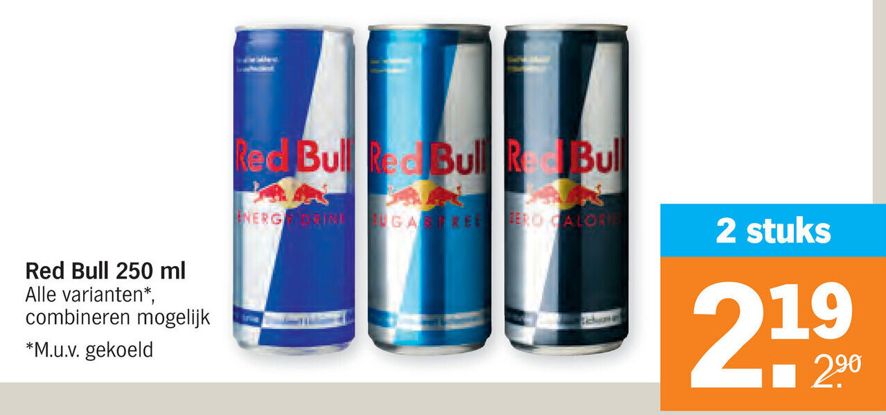 Red Bull 2*250ml aanbieding bij Albert Heijn