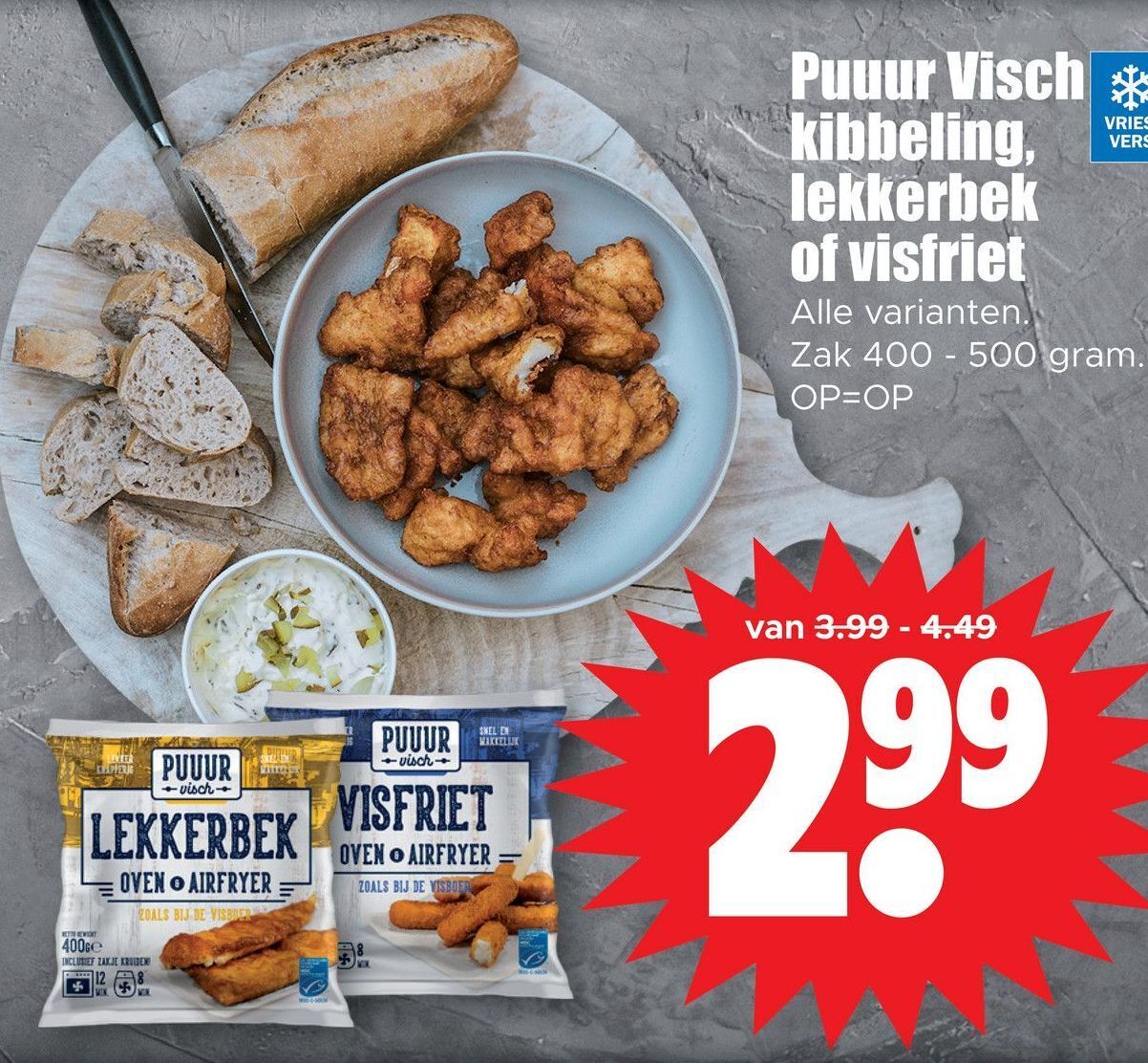 Puuur visch kibbeling, lekkerbek of visfriet aanbieding bij Dirk